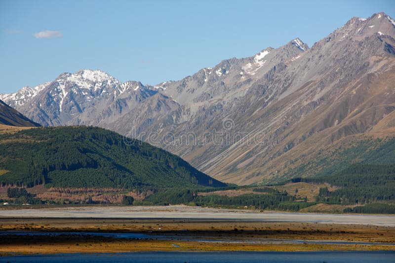 Mount Cook in Evening Light with Clouds on Summit Stock Photo - Image ...