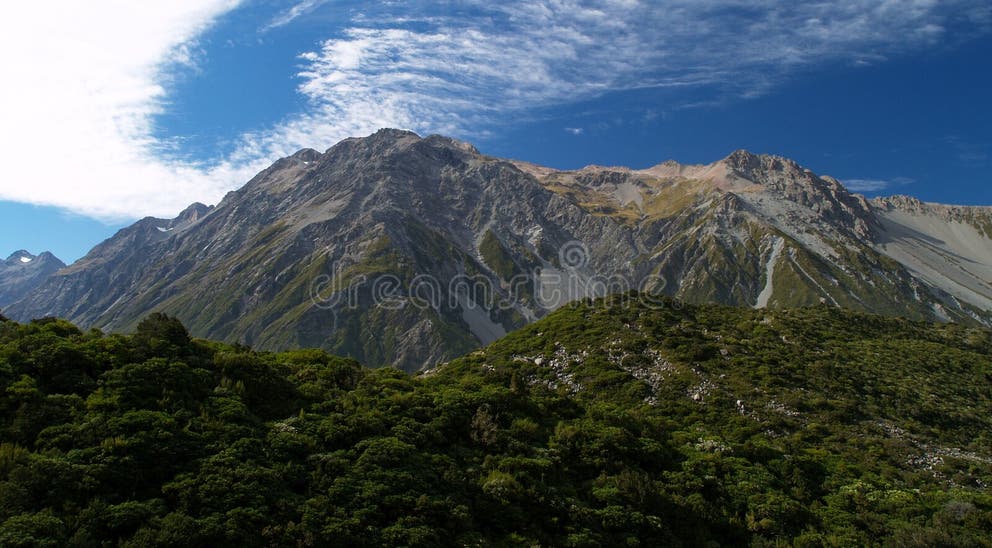 Mount Cook range stock photo. Image of green, cook, ridge - 23923186