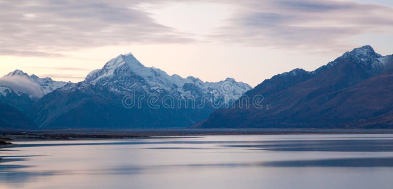 Mount Cook Sunset New Zealand Stock Image - Image of destination ...