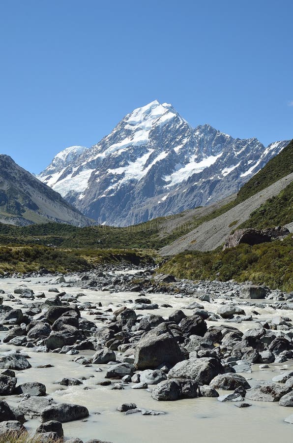 Mount Cook stock photo. Image of track, snow, alps, valley - 40218172