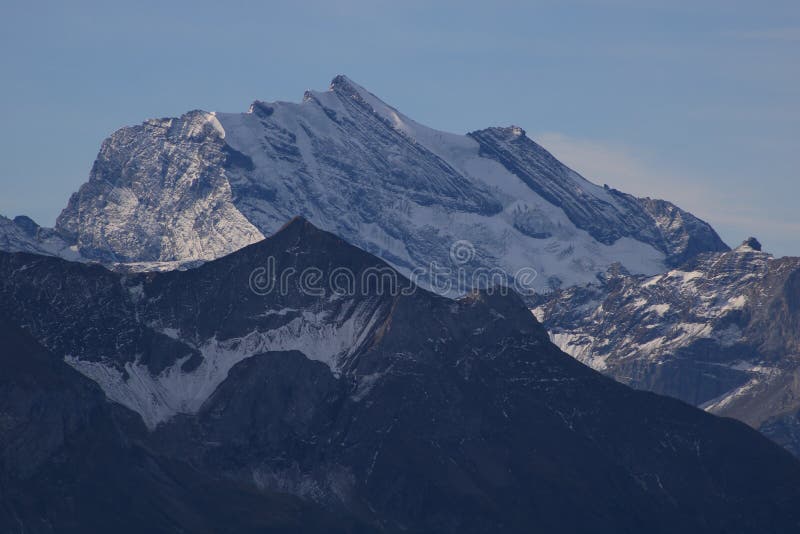 Mount Doldenhorn Seen from Mount Niederhorn Stock Image - Image of high ...