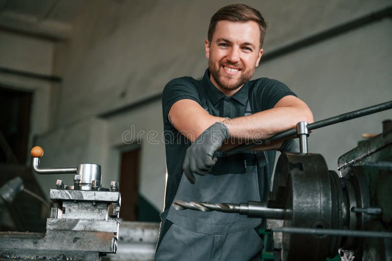With the Mount in Drill. Man in Uniform is in Workstation Developing ...