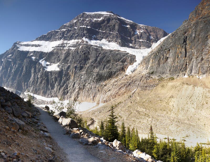 Mount Edith Cavell, Rocky Mountains Stock Photo - Image of canada ...