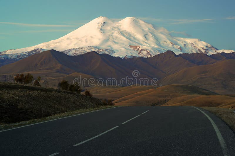 Mount Elbrus volcano stock image. Image of nature, rest - 374695343