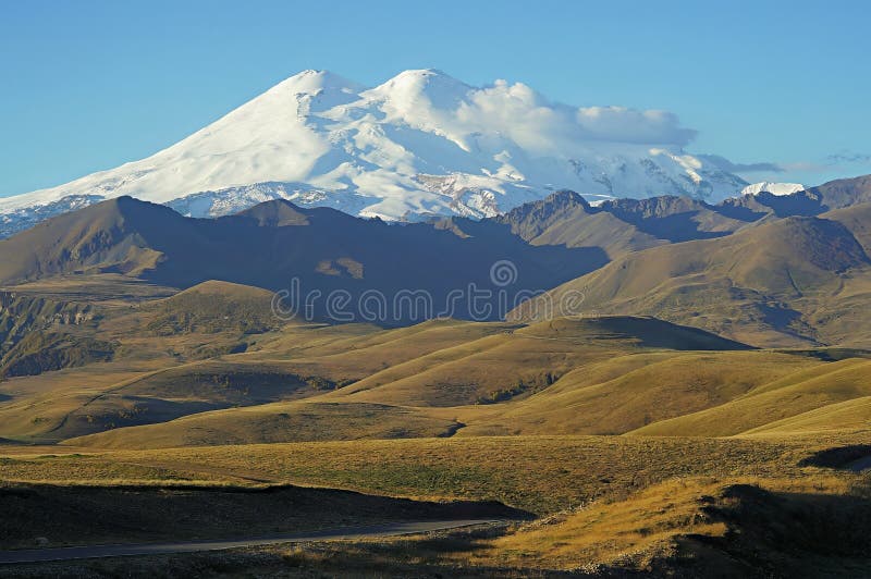 Mount Elbrus volcano stock photo. Image of elbrus, slope - 374695374