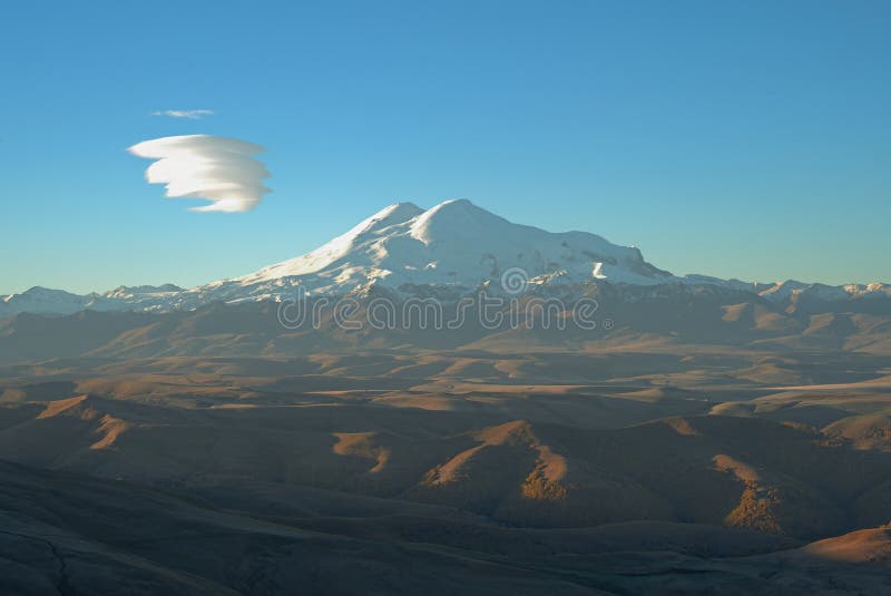Mount Elbrus volcano stock photo. Image of caucasus - 374695736