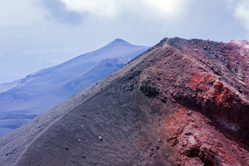 Mount Etna, Active Volcano on the East Coast of Sicily, Italy Stock ...