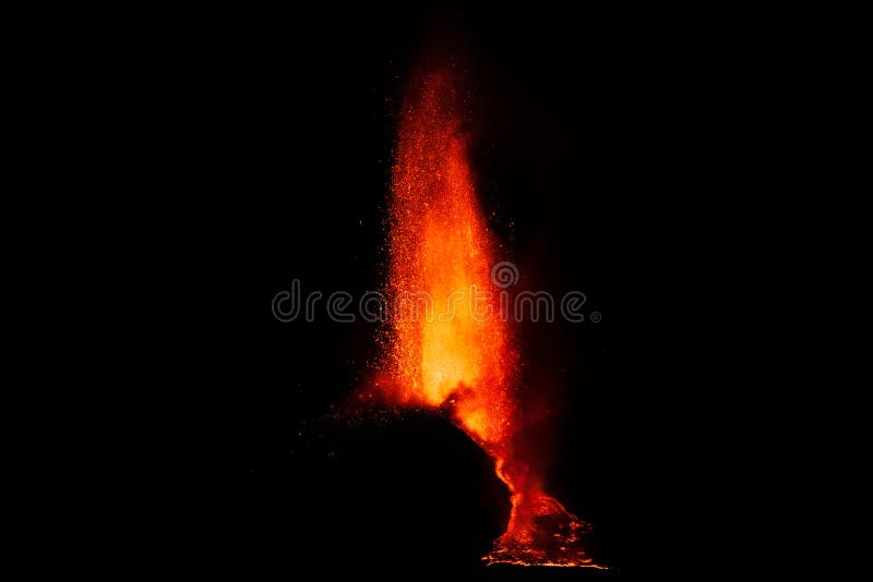 Mount Etna Eruption and Lava Flow Stock Photo - Image of eruption ...