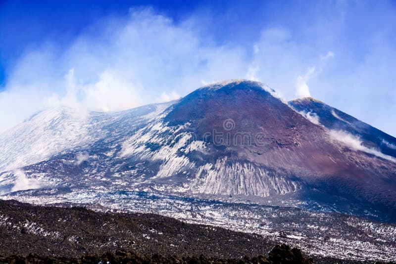 Mount Etna Summit Where Vent Smoke Ready To Erupt Stock Image - Image ...