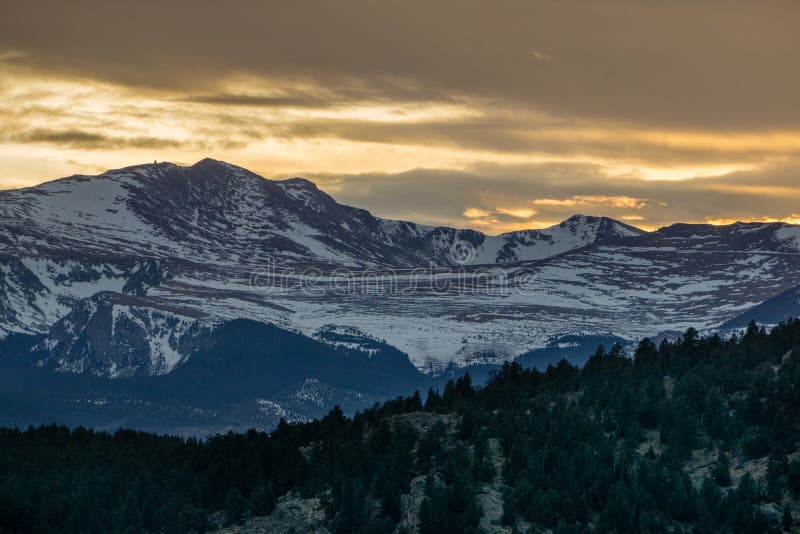 Mount Evans Sunset stock photo. Image of winter, outdoors - 89675946