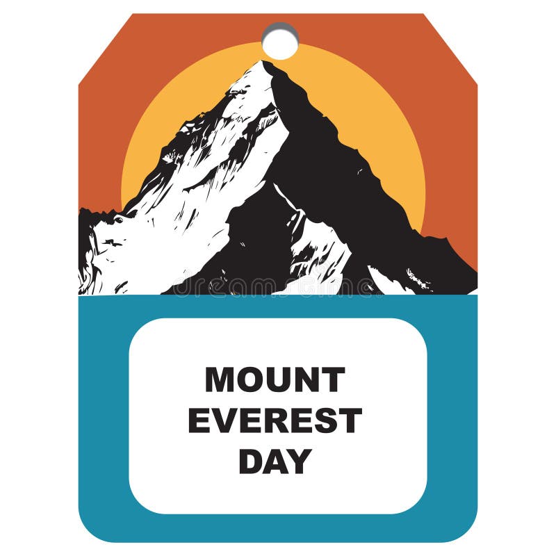 Mount Everest Day date tag stock vector. Illustration of entertainment ...