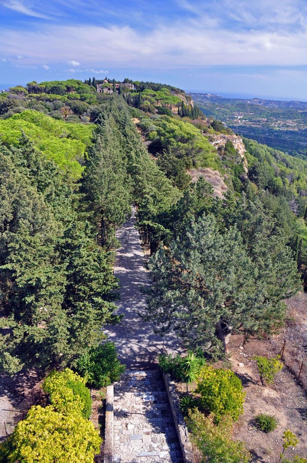 Mount filerimos stock image. Image of forest, walk, mountain - 21943497