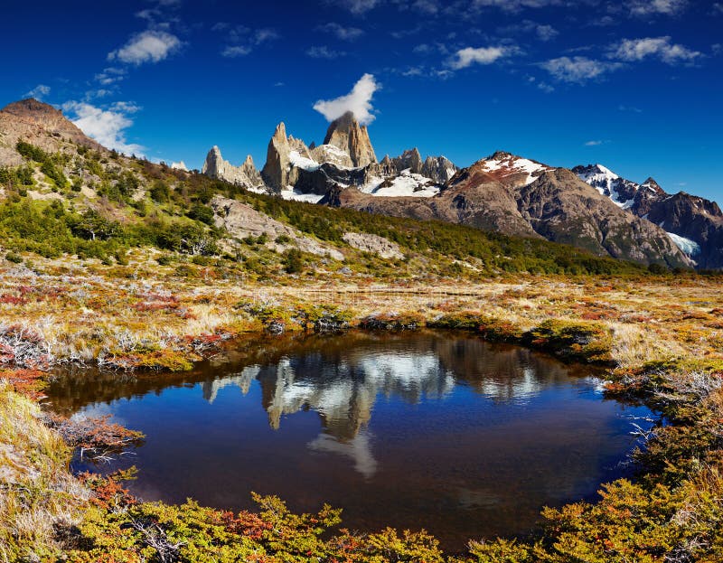 Mount Fitz Roy at Sunrise, Patagonia, Argentina Stock Image - Image of ...