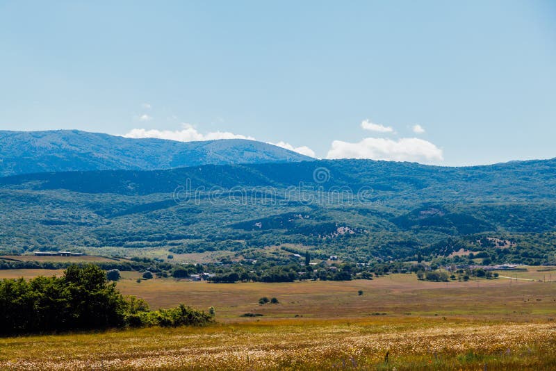 Beautiful Mount Forest Green Blue Sky and Clouds Stock Image - Image of ...