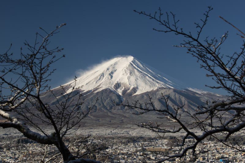 Mt. Fuji close up stock image. Image of snow, landscape - 33571403