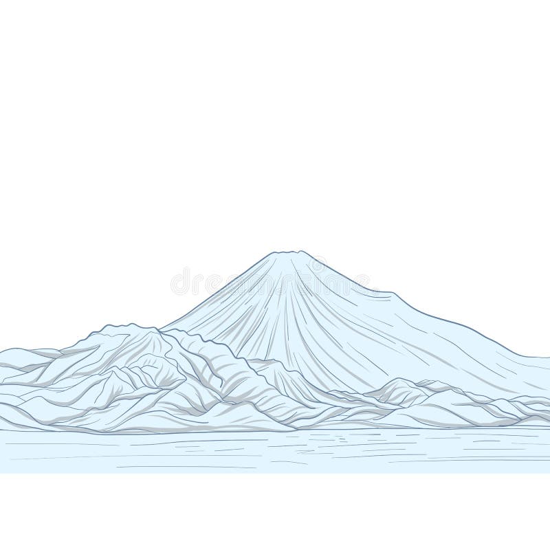 Mount Fuji Isolated Drawing. Stock Vector Illustration. Stock Vector ...