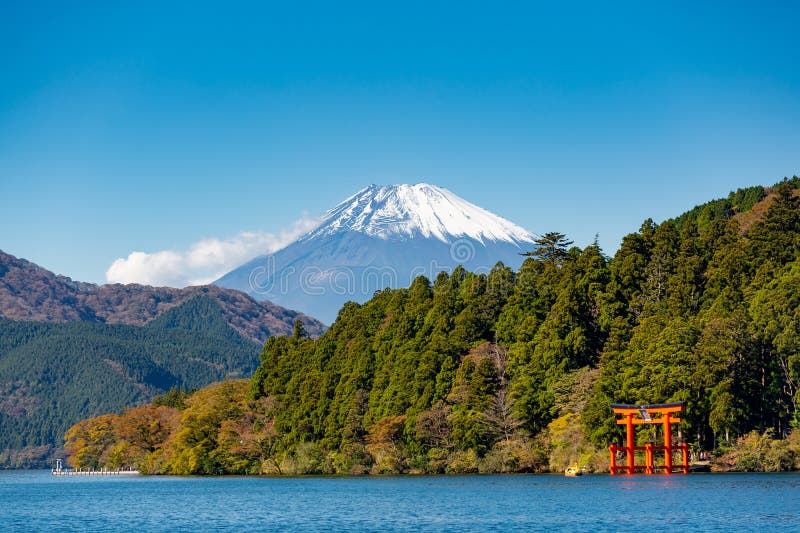 Mount Fuji, Japan. Lake Ashi in Hakone Stock Image - Image of asia ...