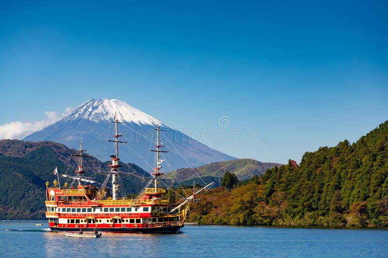 Mount Fuji, Japan. Lake Ashi in Hakone Stock Image - Image of landscape ...