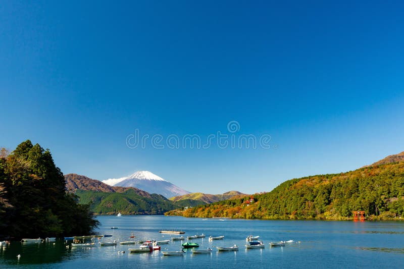 Mount Fuji, Japan. Lake Ashi View in Hakone Stock Image - Image of ...