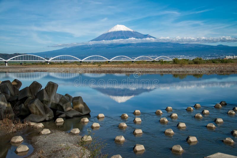 Mount Fuji and reflection stock image. Image of nature - 81533415