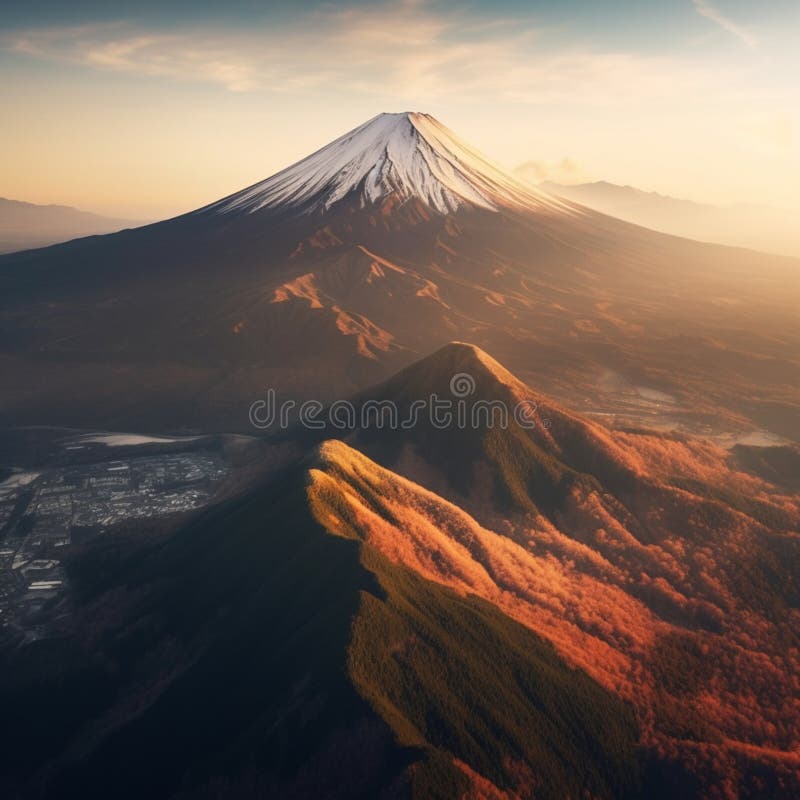 Mount Fuji at Sunrise. Beautiful Fuji Mountain. AI Generative Stock ...