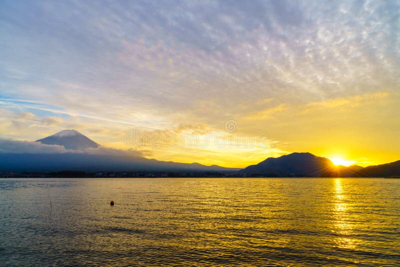 Mount Fuji sunset, Japan. stock photo. Image of morning - 70492692