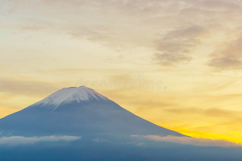 Mount Fuji sunset, Japan. stock image. Image of lake - 71781461
