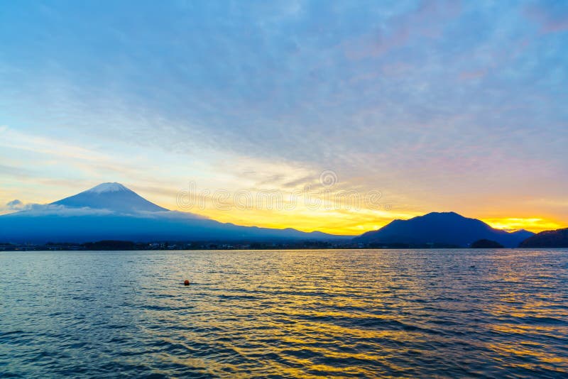 Mount Fuji sunset, Japan. stock image. Image of pointy - 71783229