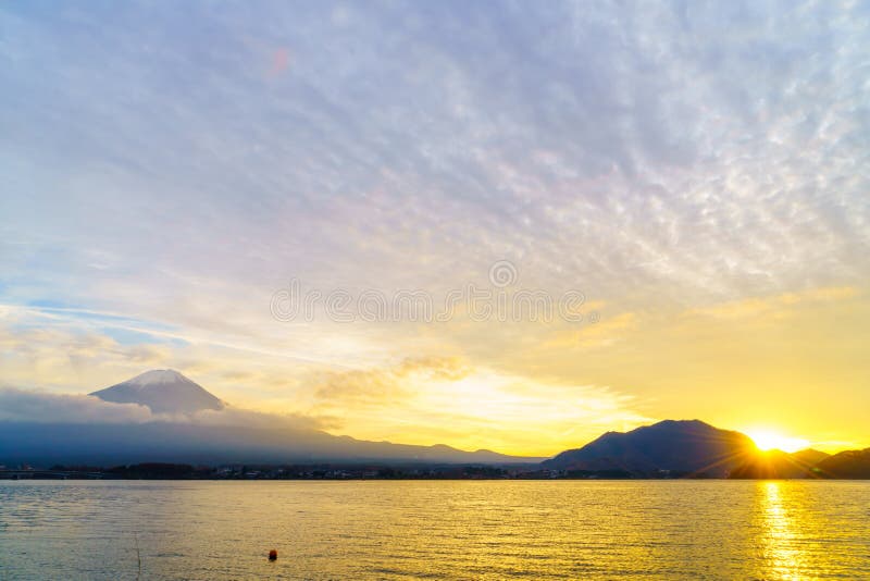 Mount Fuji sunset, Japan. stock photo. Image of peaceful - 71797142