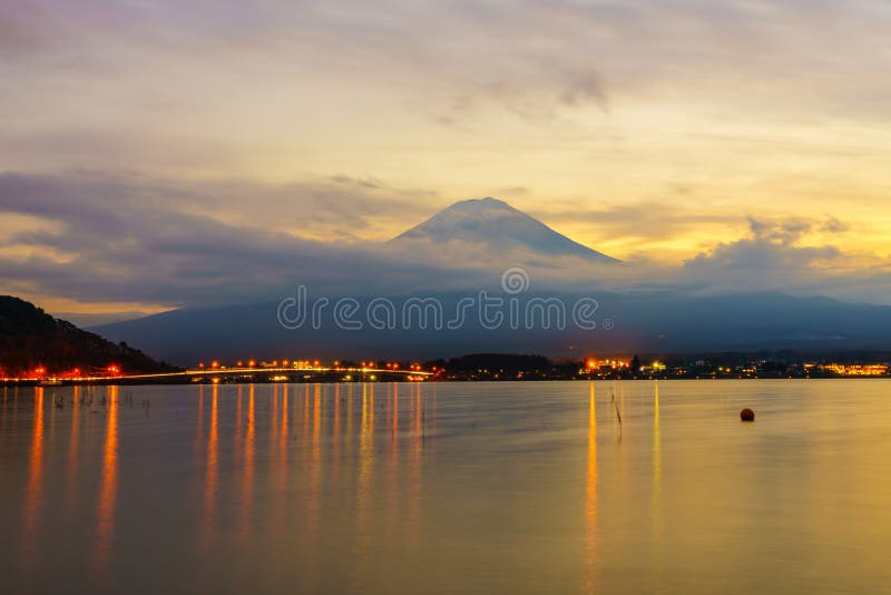 .Mount Fuji sunset, Japan stock photo. Image of kawaguchiko - 72937606