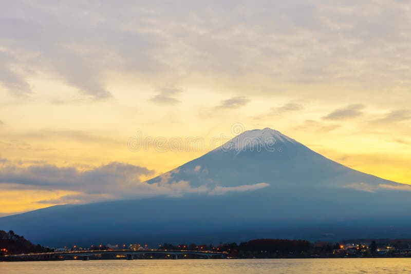 . Mount Fuji sunset, Japan stock photo. Image of cone - 74002294