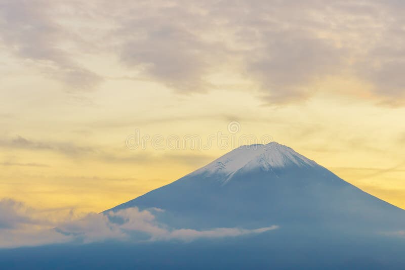 .Mount Fuji sunset, Japan stock photo. Image of blue - 77108970