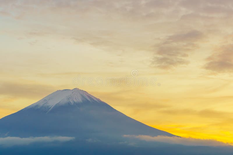 .Mount Fuji sunset, Japan stock image. Image of heritage - 77108977