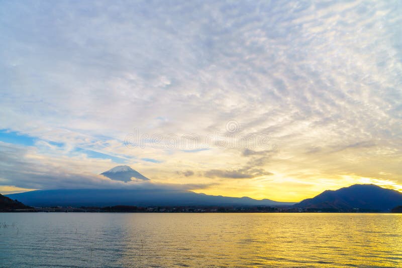 ,Mount Fuji sunset, Japan stock image. Image of culture - 77109005