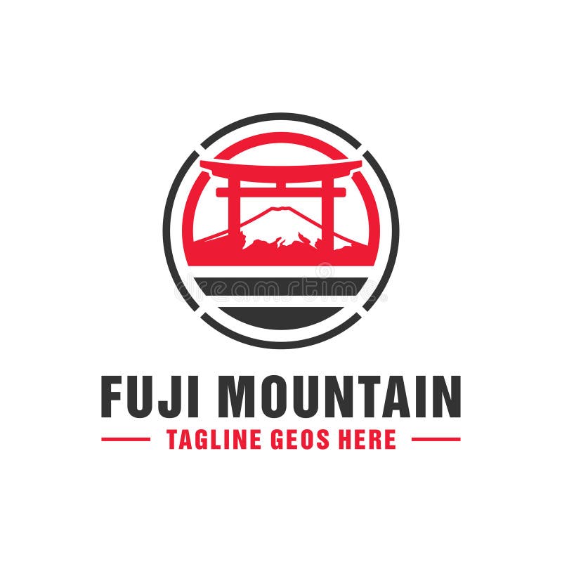Mount Fuji Vector Illustration Logo Design Stock Vector - Illustration ...
