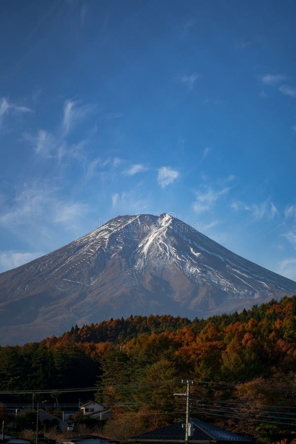 An Image of Mount Fuji in the Middle of Autumn Season Stock Photo ...