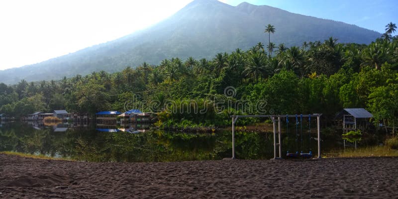Mount Gamalama is Taken from a Small Tolire Location Stock Image ...
