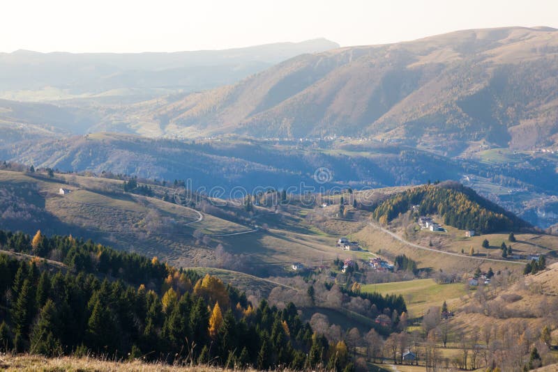 Mount Grappa Autumn Landscape. Italian Alps View Stock Photo - Image of ...
