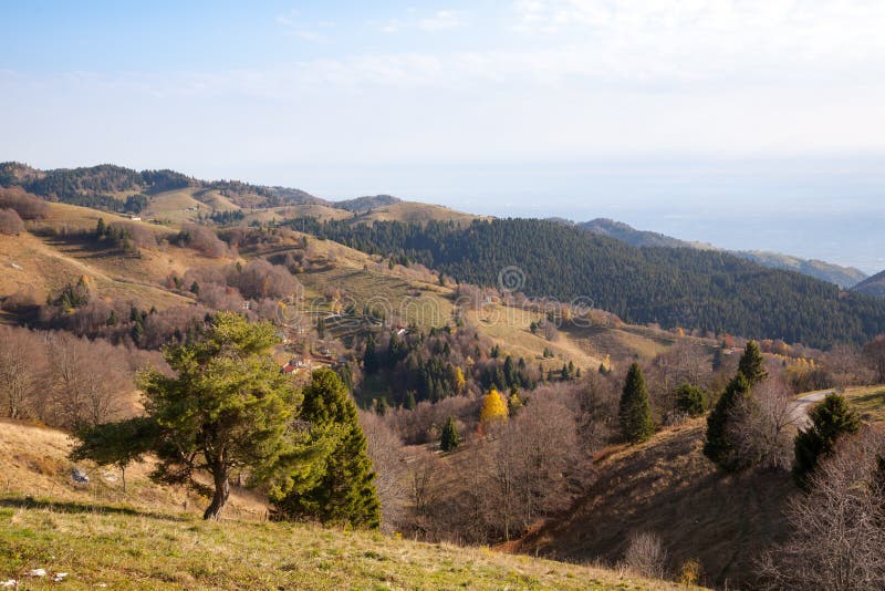 Mount Grappa Autumn Landscape. Italian Alps View Stock Image - Image of ...