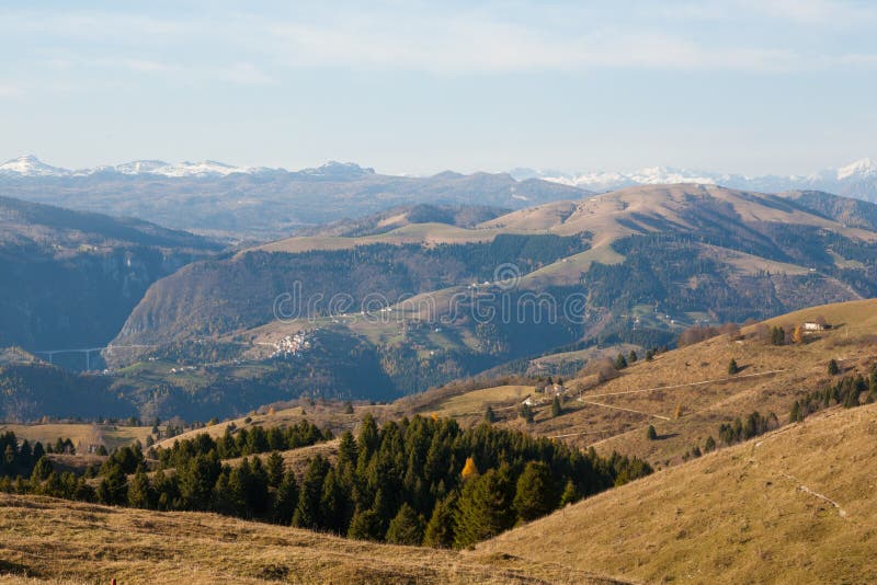 Mount Grappa Autumn Landscape. Italian Alps View Stock Image - Image of ...