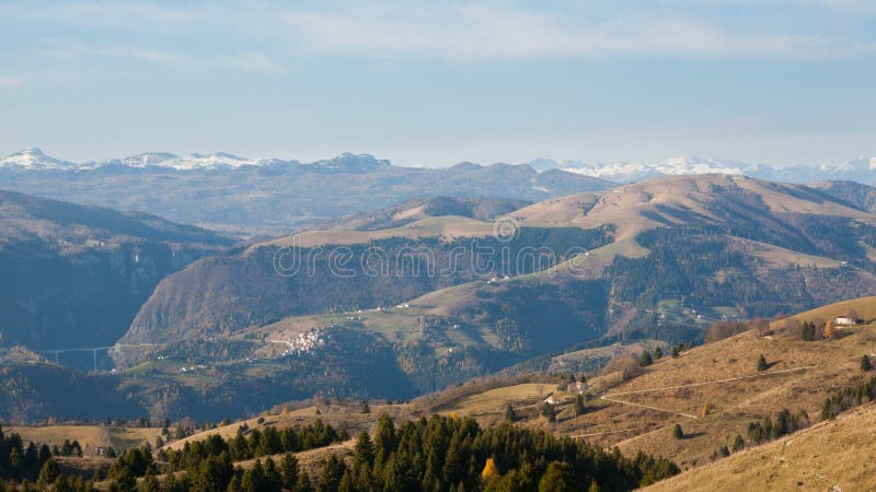 Mount Grappa Autumn Landscape. Italian Alps View Stock Photo - Image of ...