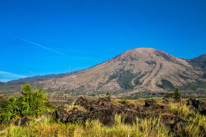 Mount Guntur with Clear Sky Stock Photo - Image of airplane, bluesky ...