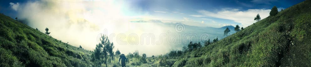 Mount Guntur sunrise stock image. Image of overlapping - 91401183