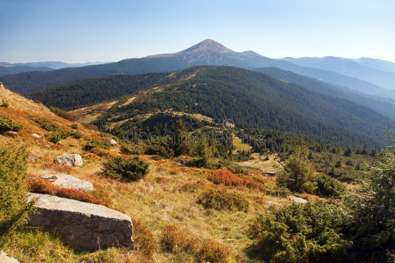 Mount Hoverla or Goverla, Ukraine Carpathian Mountains Stock Image ...