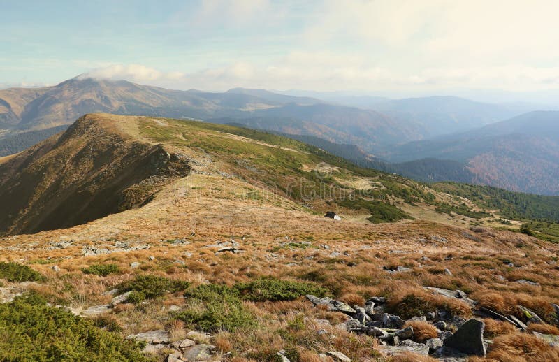 Mount Hoverla Hanging Peak of the Ukrainian Carpathians Against the ...