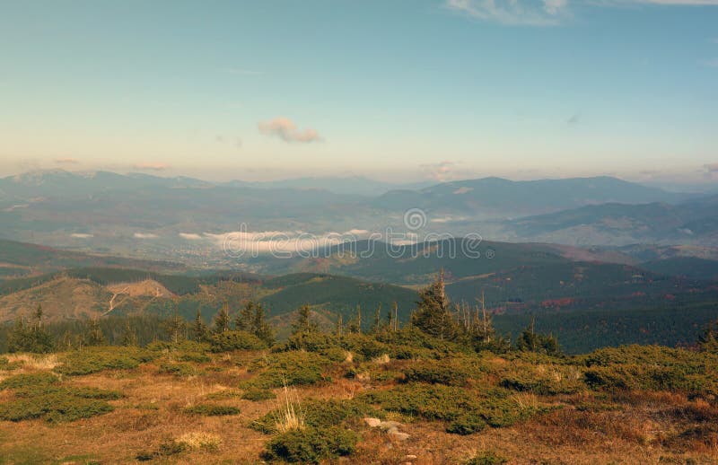 Mount Hoverla Hanging Peak of the Ukrainian Carpathians Against the ...