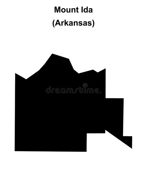 Mount Ida outline map stock illustration. Illustration of tourism ...