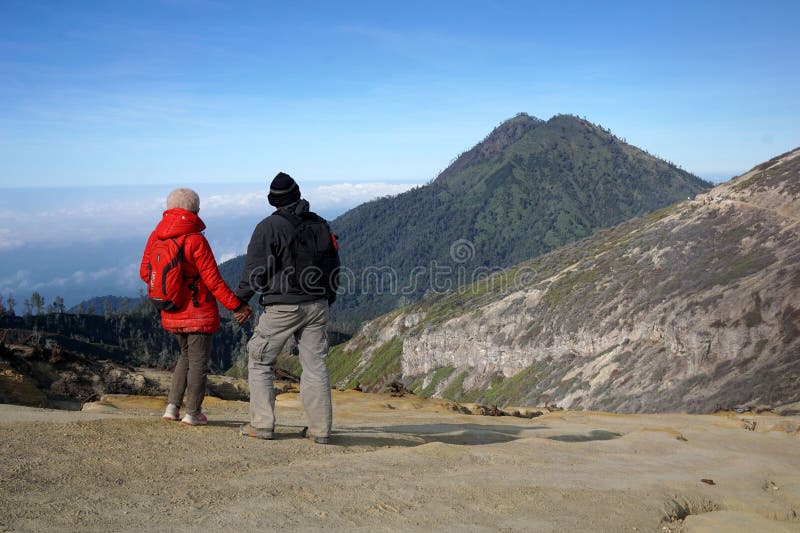Mount Ijen is an Active Volcano Which Has a Crater Lake in East Java ...