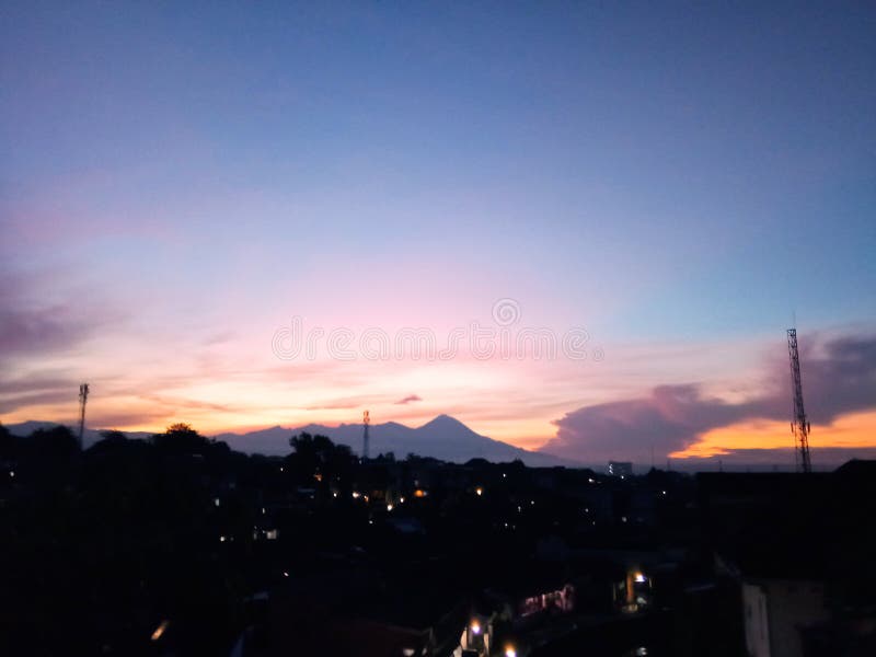 Mount of java. stock image. Image of night, afterglow - 222015997
