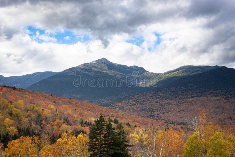 Mount Jefferson and Mount Adams in the White Mountains at Fall Stock ...